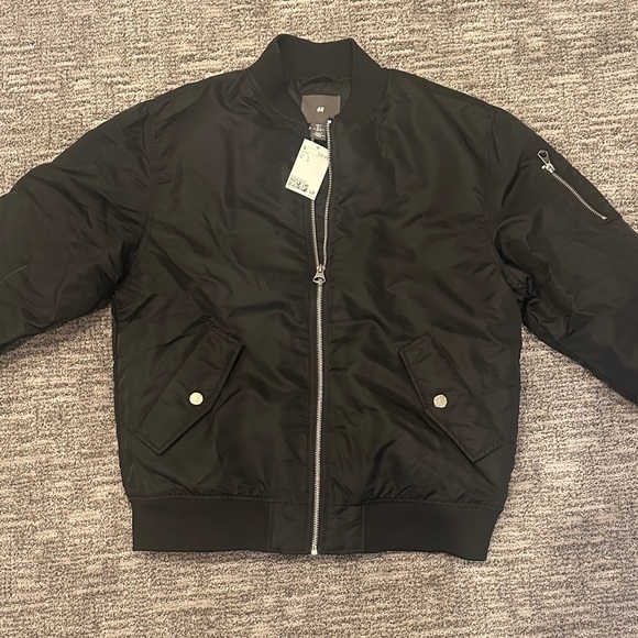 H&M | Jackets & Coats | Hm Mens Classic Black Bomber Jacket | Poshmark